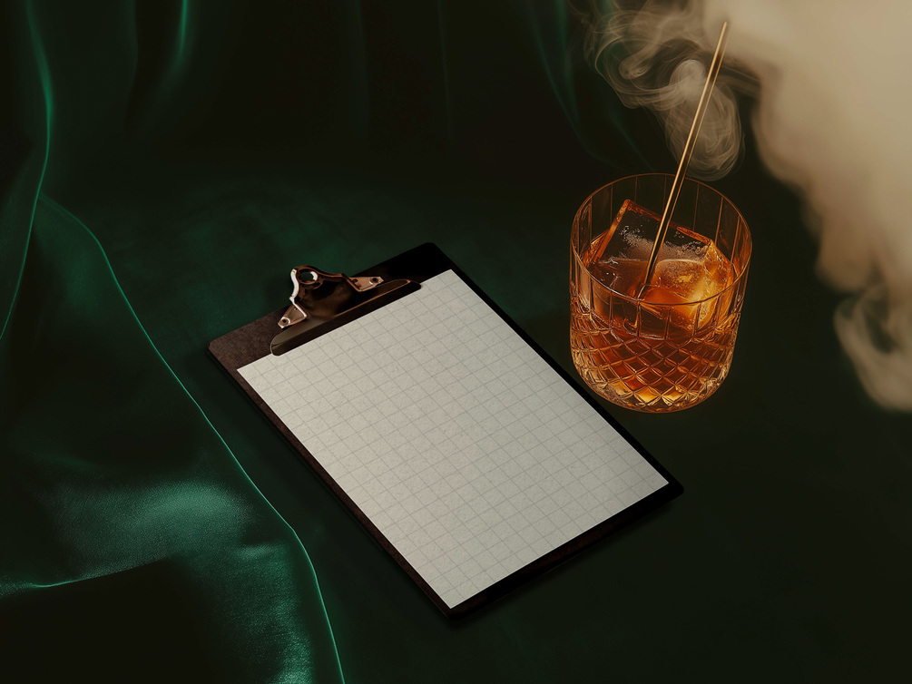 High-End Bar Menu Mockup Whiskey Lounge Theme Template for Social Media ...