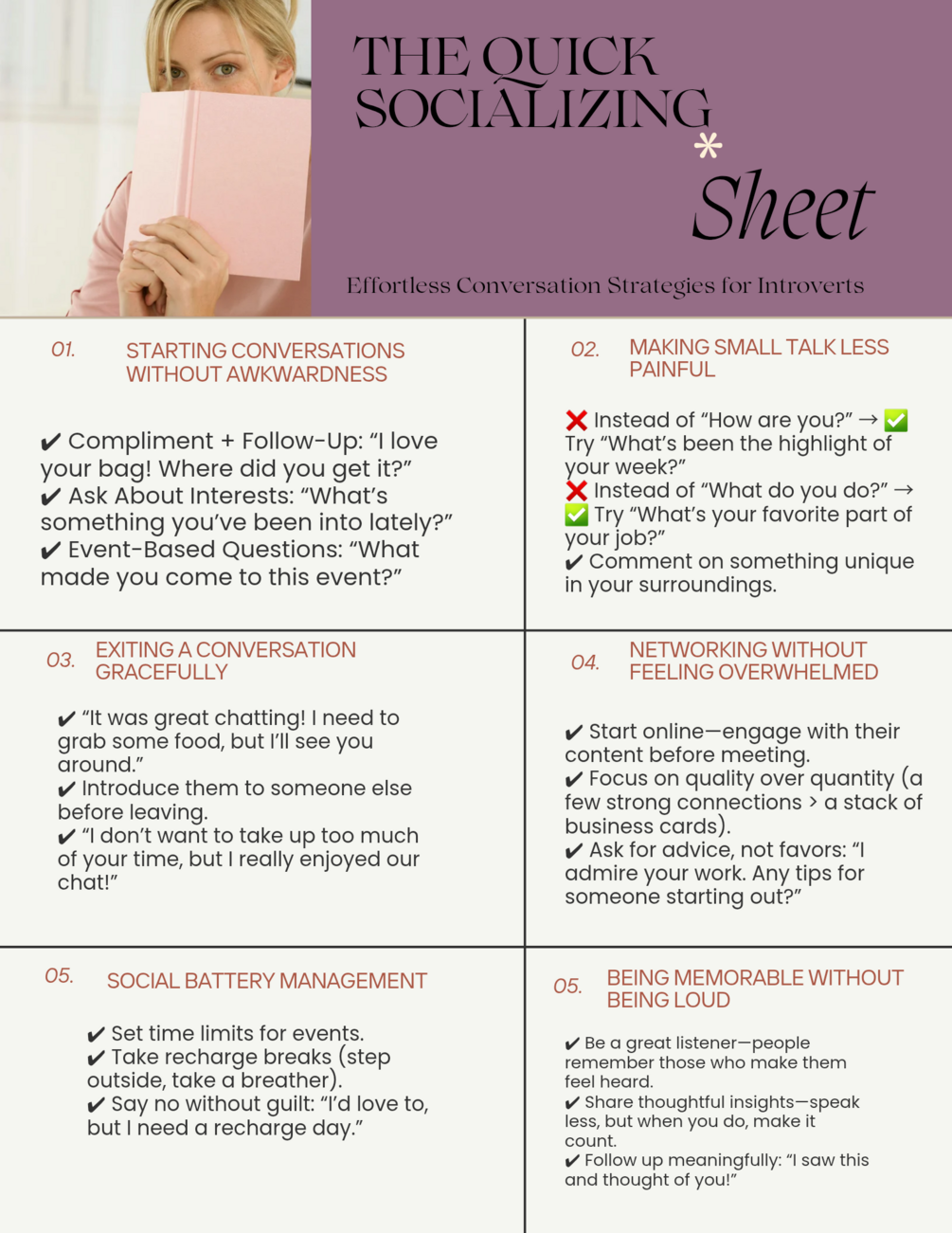 The Introvert’s Socializing Cheat Sheet