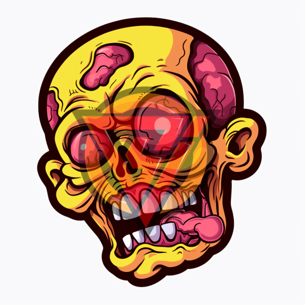 Zombie Freak – Horror Skull Digital Artwork (EPS, PSD, SVG)