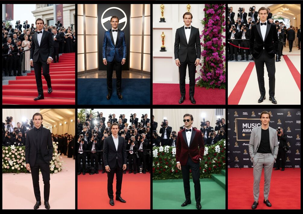 8 Red Carpet Men Photo Prompts