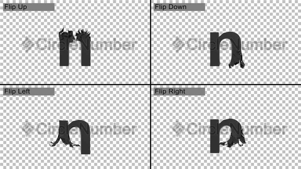 Text Lowercase (n) paper flip