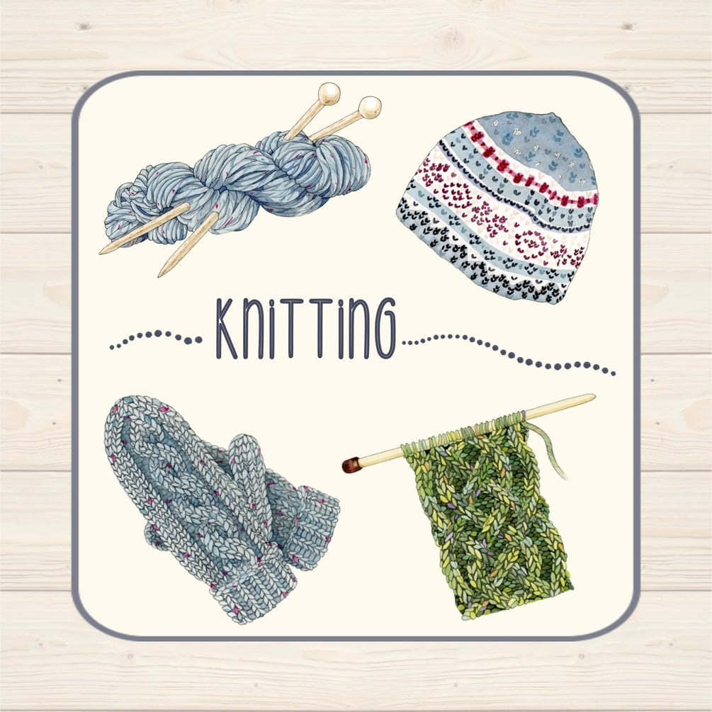 Knitting - Watercolor Graphics