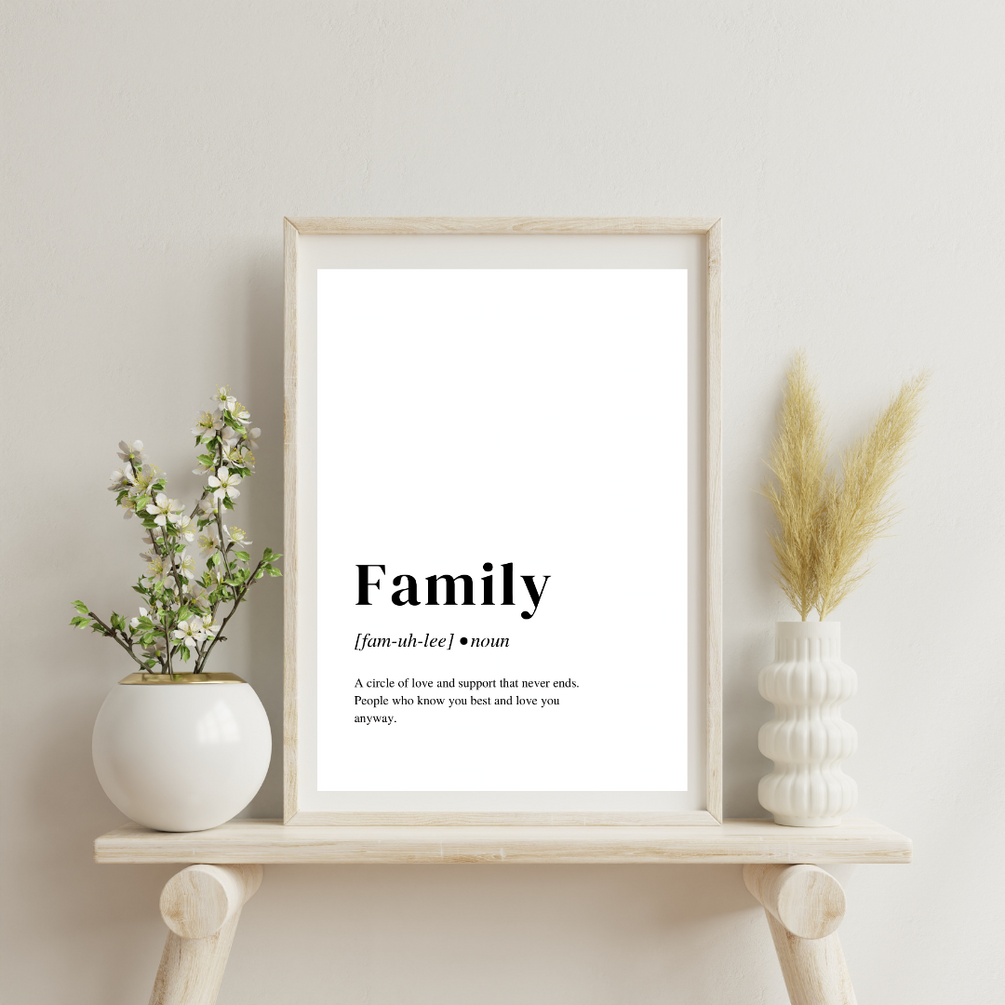 Family Noun | Printable Wall Art | Wall Art Design | Canva Template ...