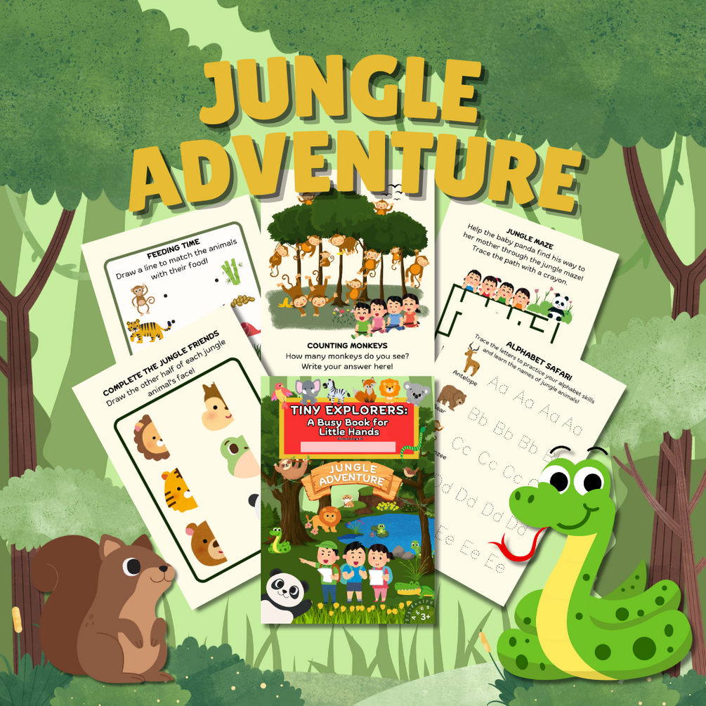 Busy Toddler Activity Book | Jungle Adventure Theme | Fun Worksheets ...