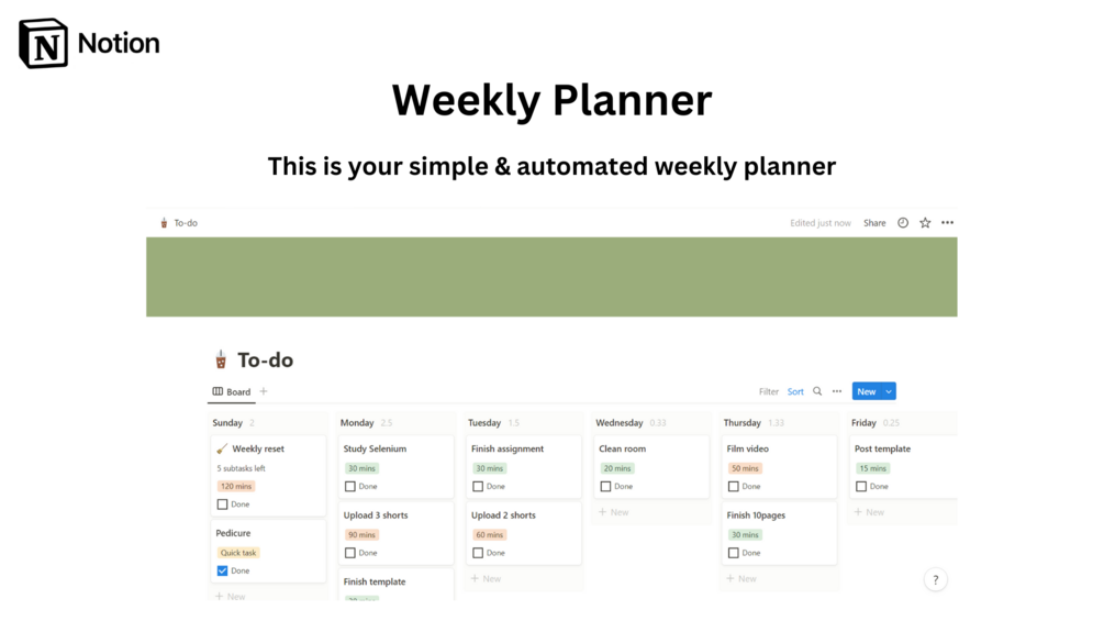 Notion Weekly Planner