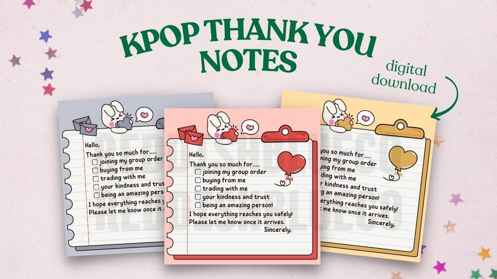 K-Pop Thank You Notes