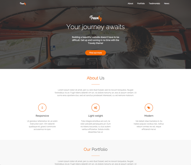 Travely - One Page Responsive Bootstrap Template