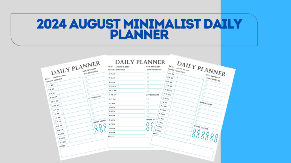 2024 August Minimalist Daily Planner