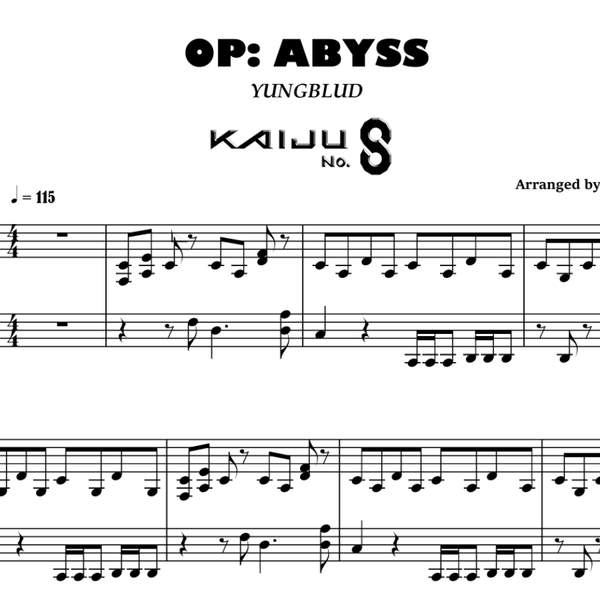 Kaiju No. 8 ED - 'Nobody' [Piano Sheet Music / MIDI / WAV]