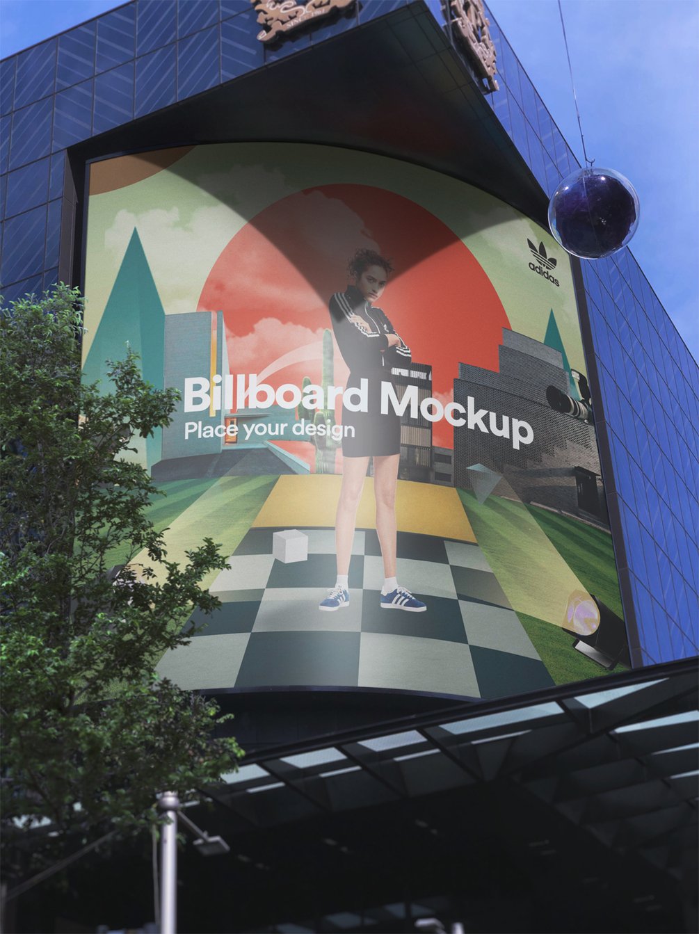 Realistic Billboard Building Mockup - PSD