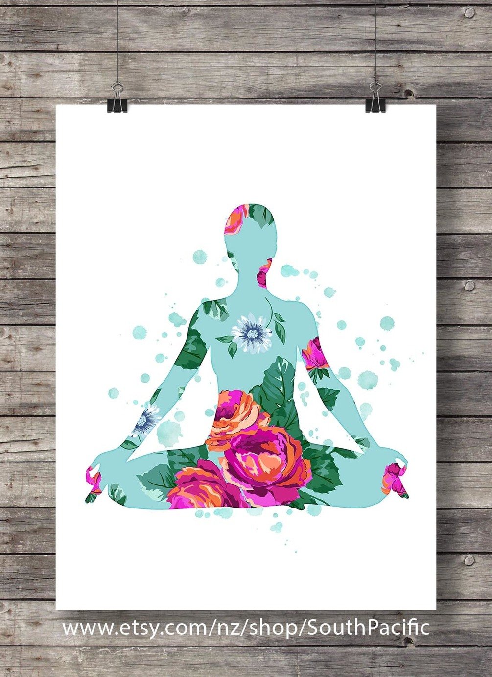 Printable Yoga Pilates meditation mindfulness art print