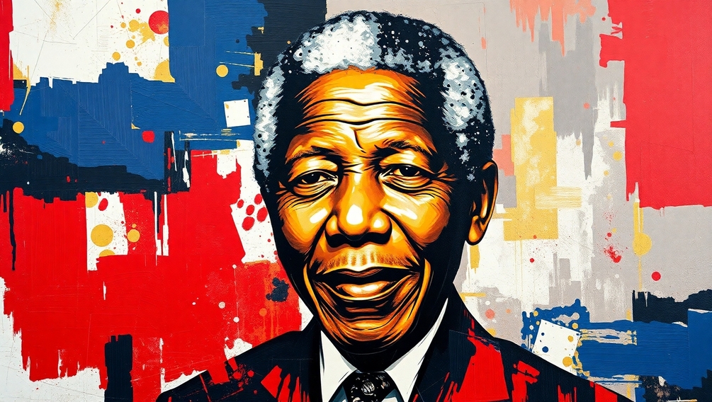 "Legacy of Freedom: An Abstract Expressionist Tribute to Nelson Mandela"