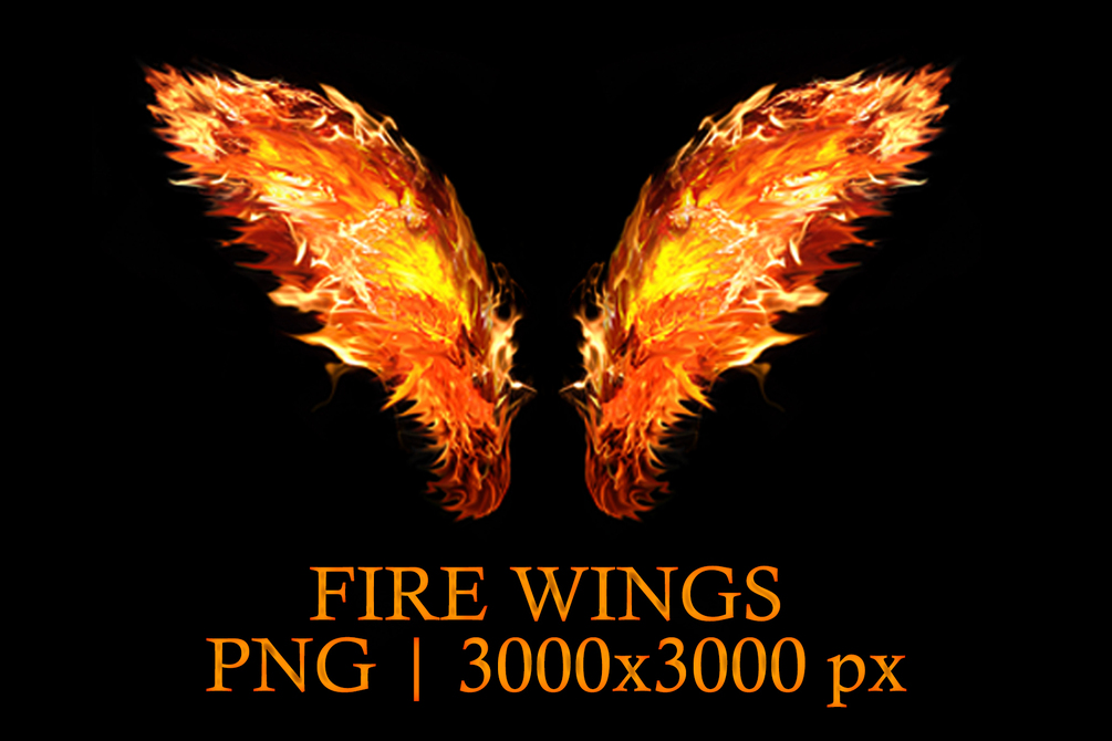 Fire Wing PNG, angel wings