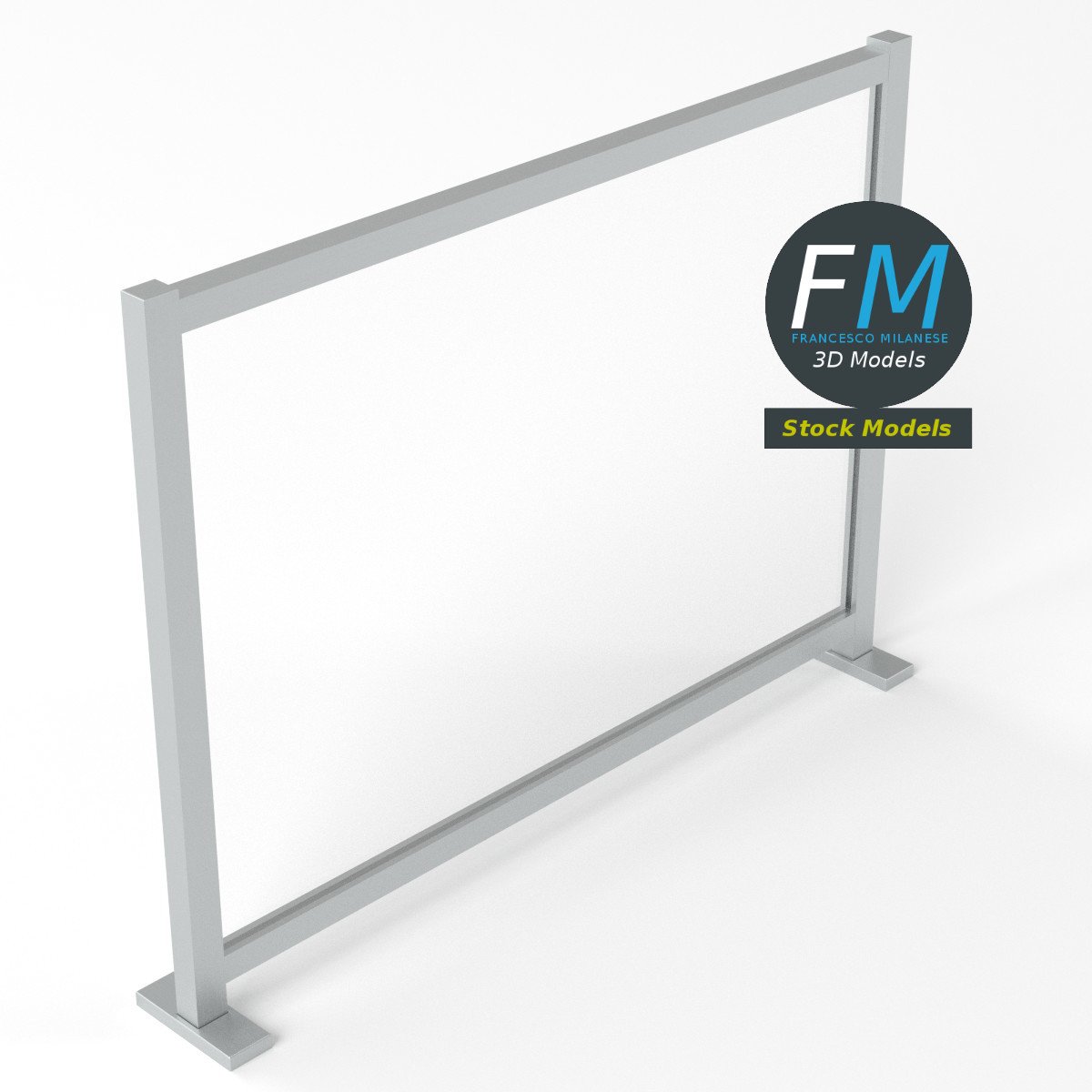 3D MODEL - Glass railing module 2