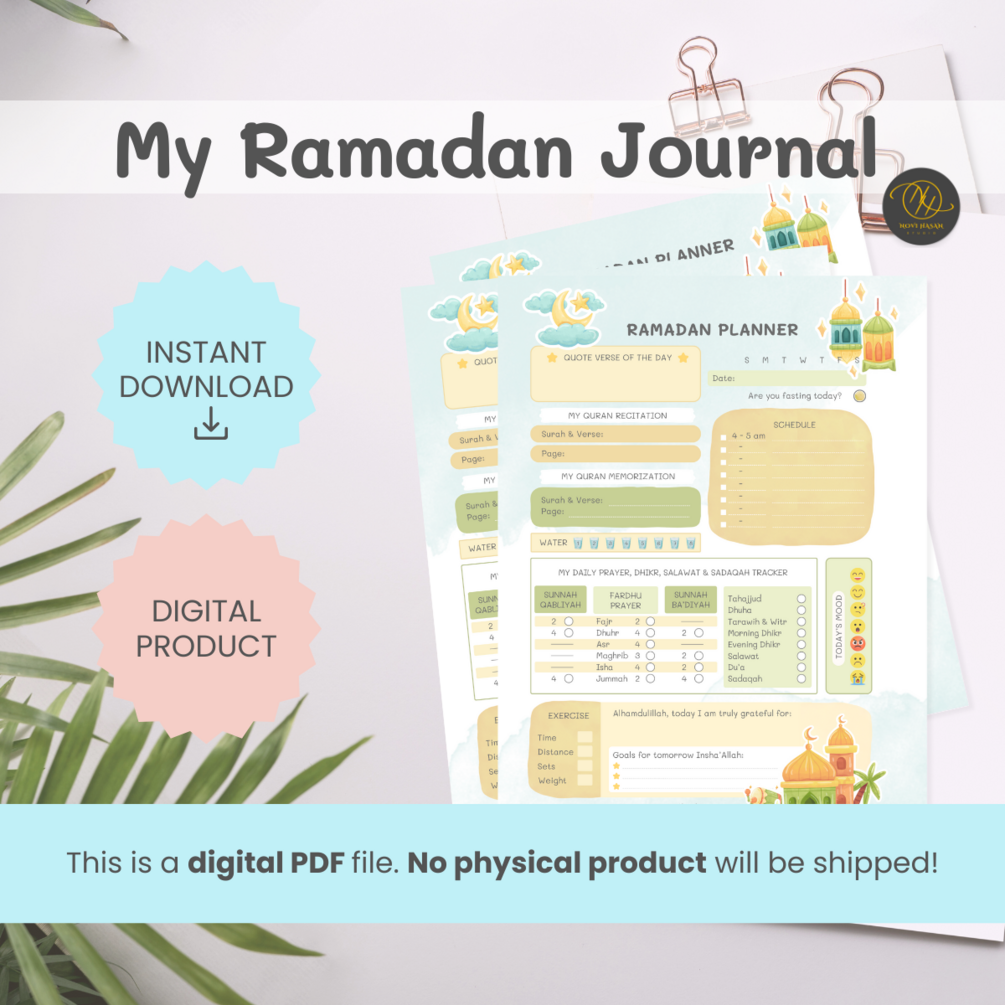 My Ramadan Journal: A Daily Planner & Gratitude Tracker for Kids ...