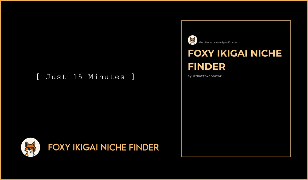 FOXY IKIGAI NICHE FINDER : Just 15 Minutes