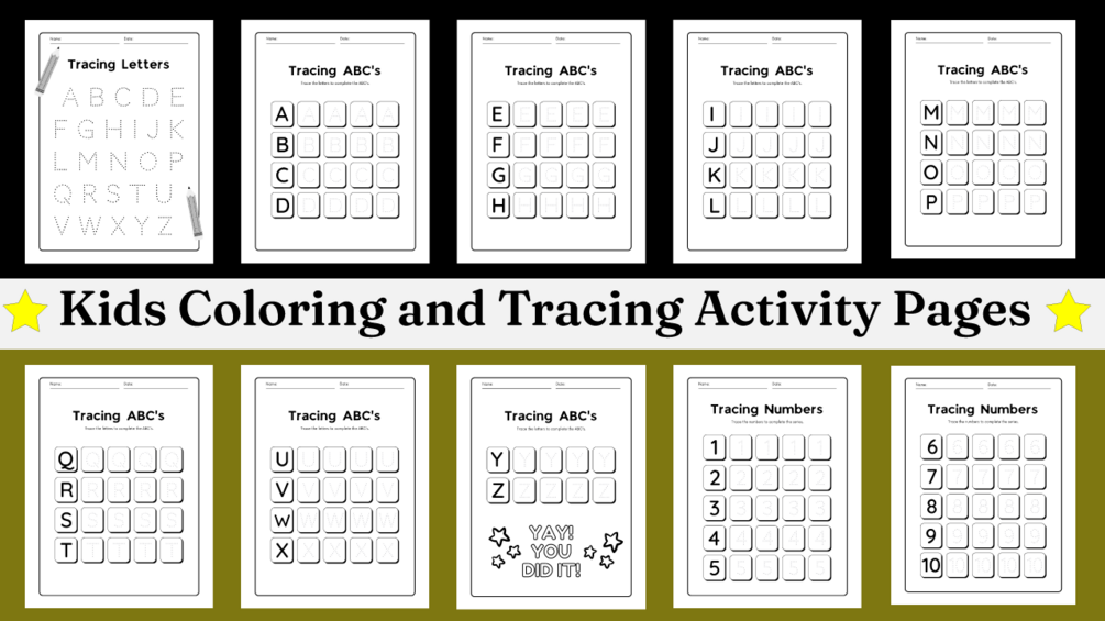 Coloring and Tracing Activity Book For Kids - Kdp Interiors