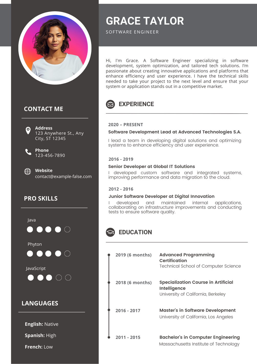 Editable Professional Resume Template – Modern and Elegant