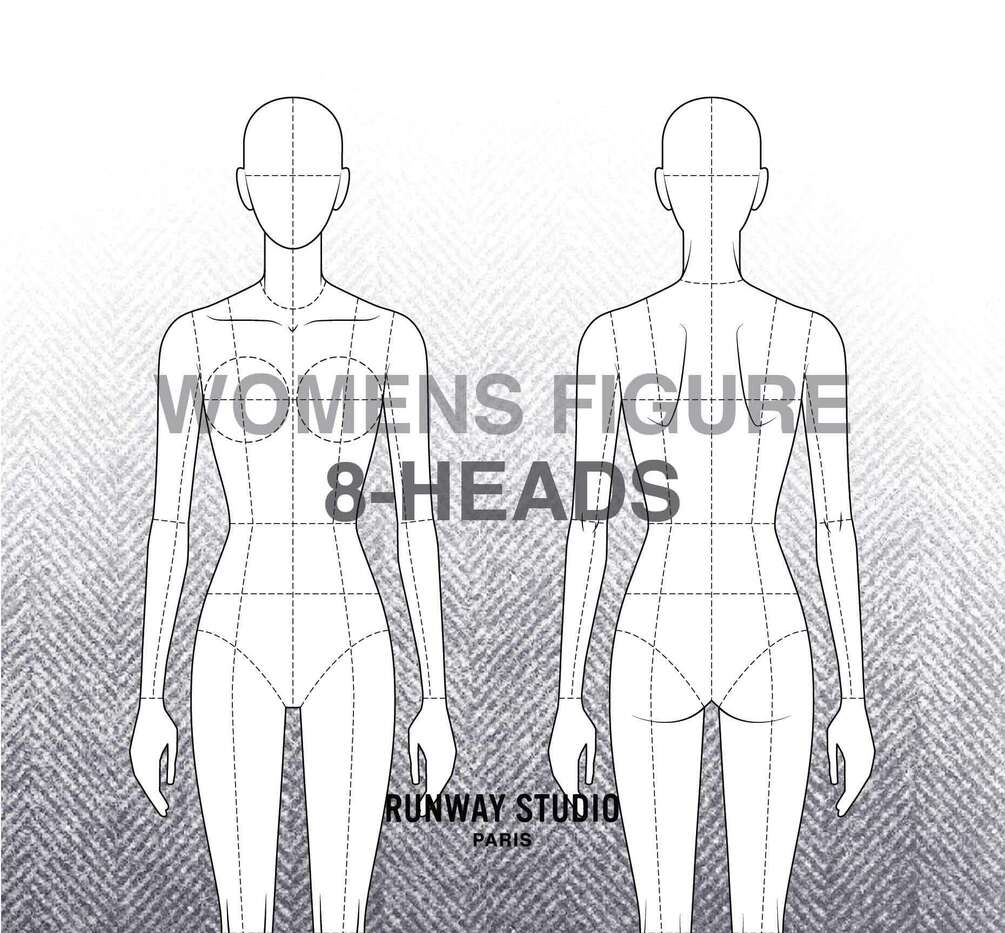 Women's 8-Head Figure Body Template