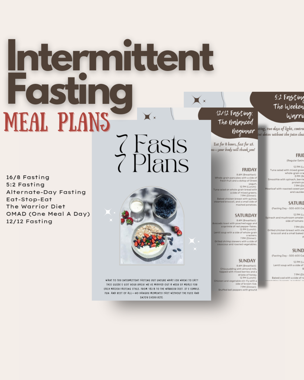 Intermittent Fasting Weekly Meal Plan