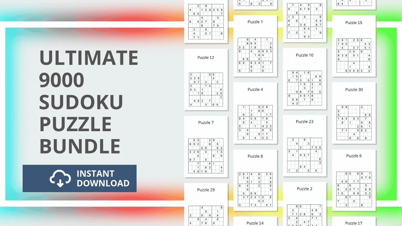 Ultimate 9000 Sudoku Bundle: Very Easy, Easy, Medium, Hard, Tough, and ...