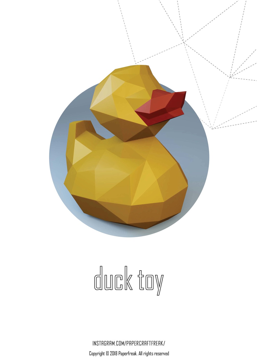 Papercraft 3D duck toy Low Poly Paper Sculpture template