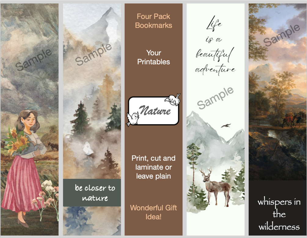 💝 🛍️ 💝 FREE GIFT 💝 🛍️ 💝 PREMIUM NATURE BOOKMARKS ...PDF Printables ...