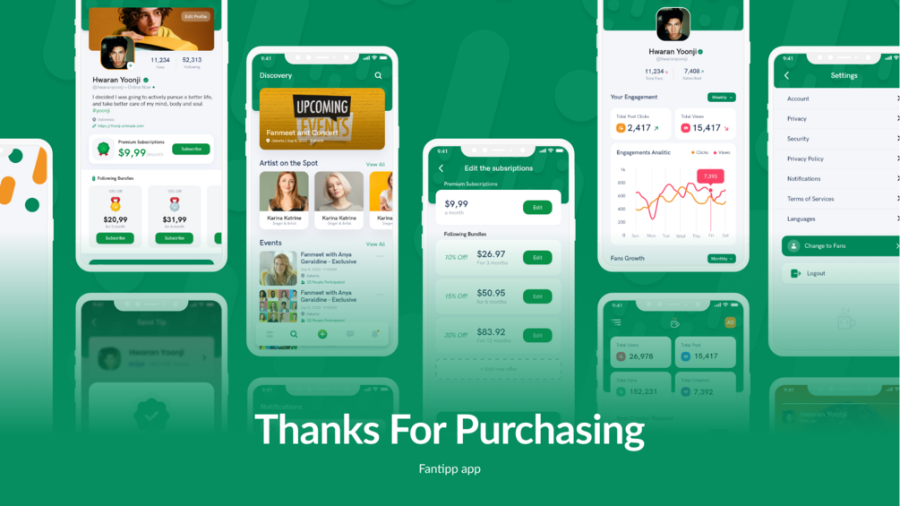 Fantipp - Creator and Fans UI kit