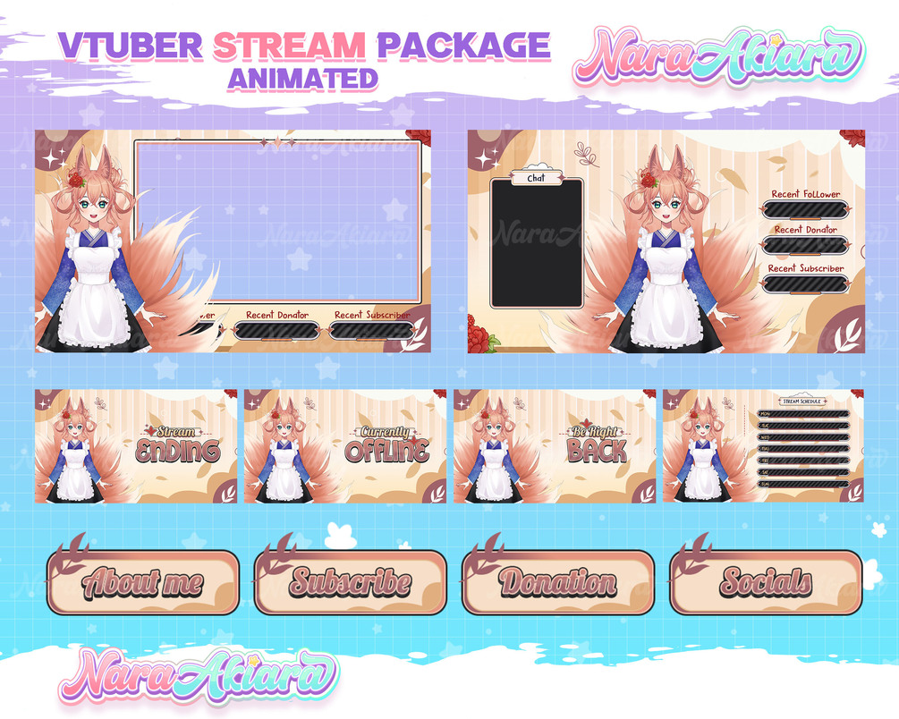 Transform Your Channel with the Overlay Anime Girl Fantasy Fox Tail ...