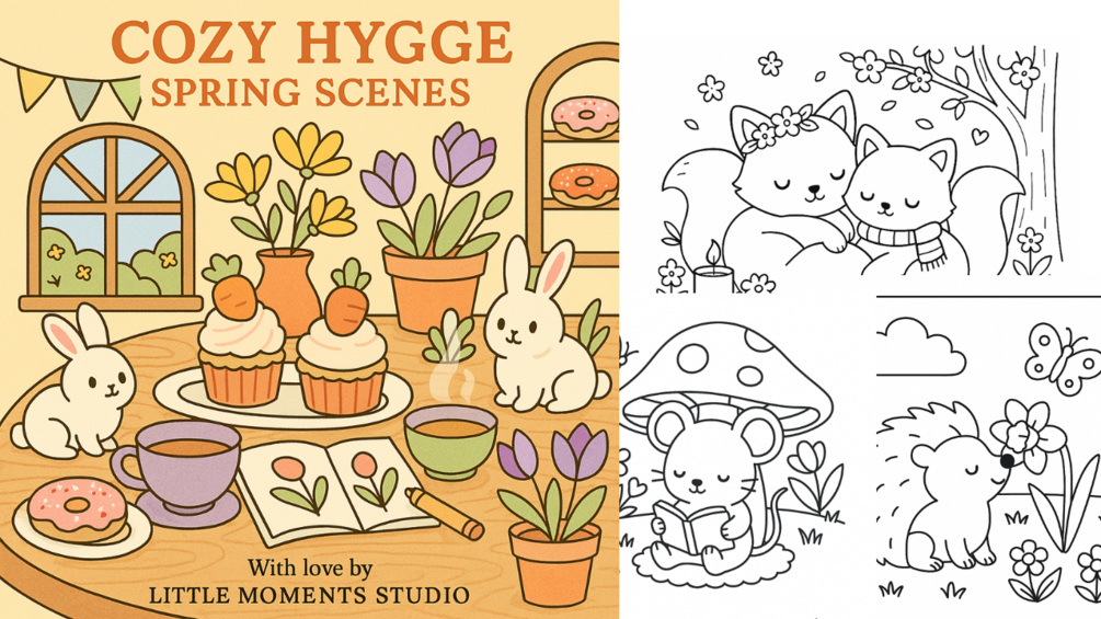 Cozy Hygge Spring Scenes – Printable Edition