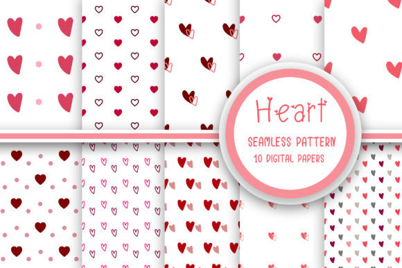 Heart Seamless Pattern Digital Papers