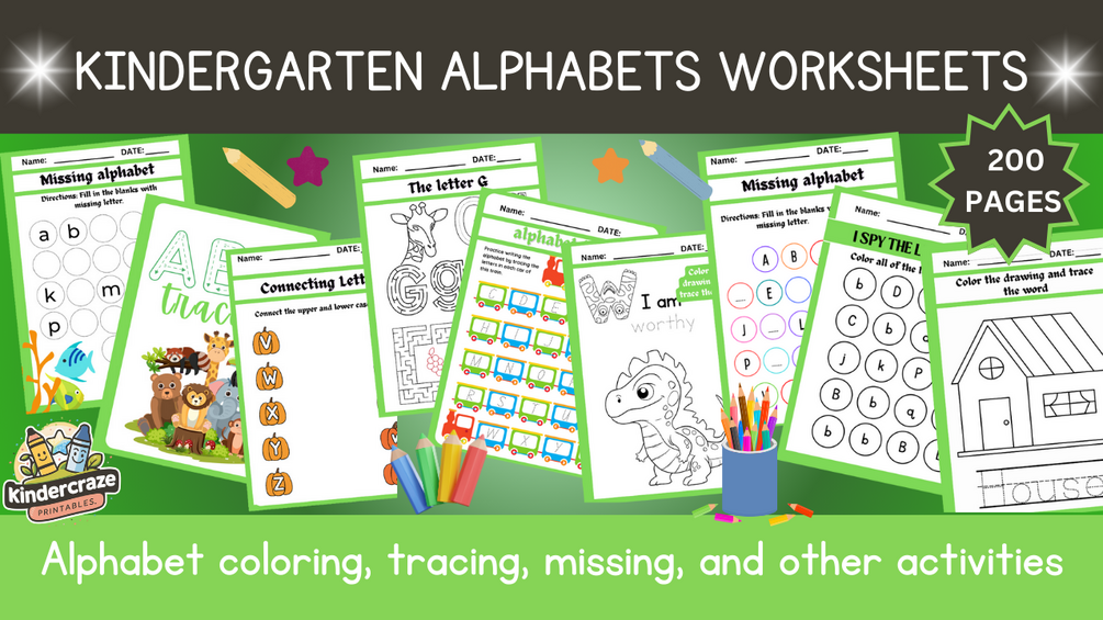 Kindergarten Alphabets Worksheets: Comprehensive Learning Bundle for ...