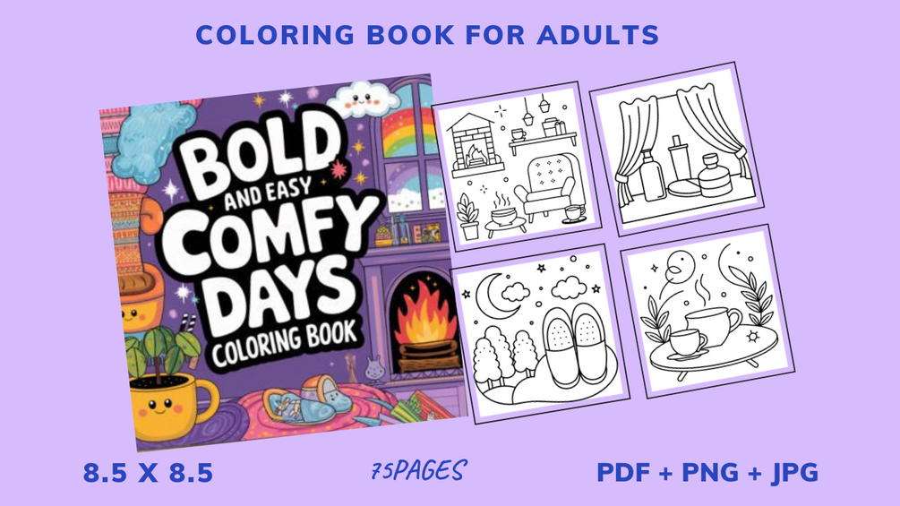 Bold and Easy Comfy Days Coloring Pages