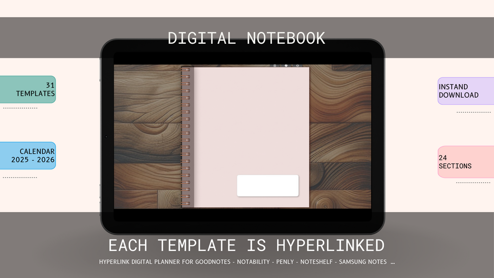 Agenda digitale | for goodnotes, kilonotes, penly, Samsung notes and others