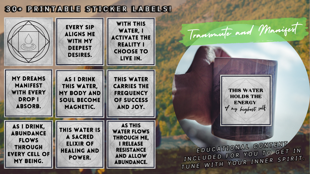 Transmute your water with these Affirmation Labels!