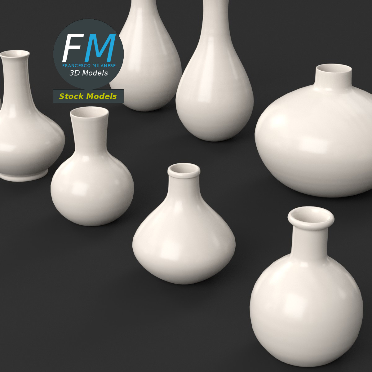 3D MODEL - Ceramic ampoule vases