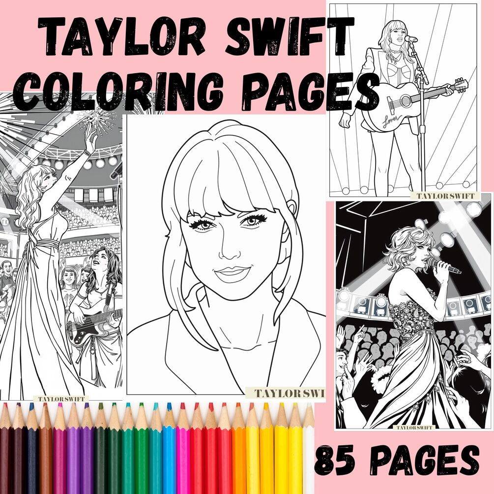 Taylor Swift Printable Coloring Pages – 85 Unique Pages for Swifties ...