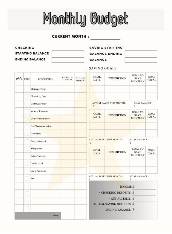 Be A Star Planner: A 5-Page System for Success