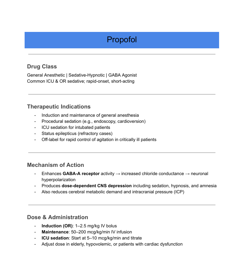 The Dirty Dose: ICU Med 1-Pager Club