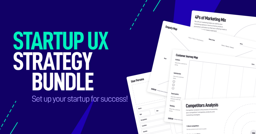 Startup UX Strategy Bundle (PDF + Figma + Miro backup)