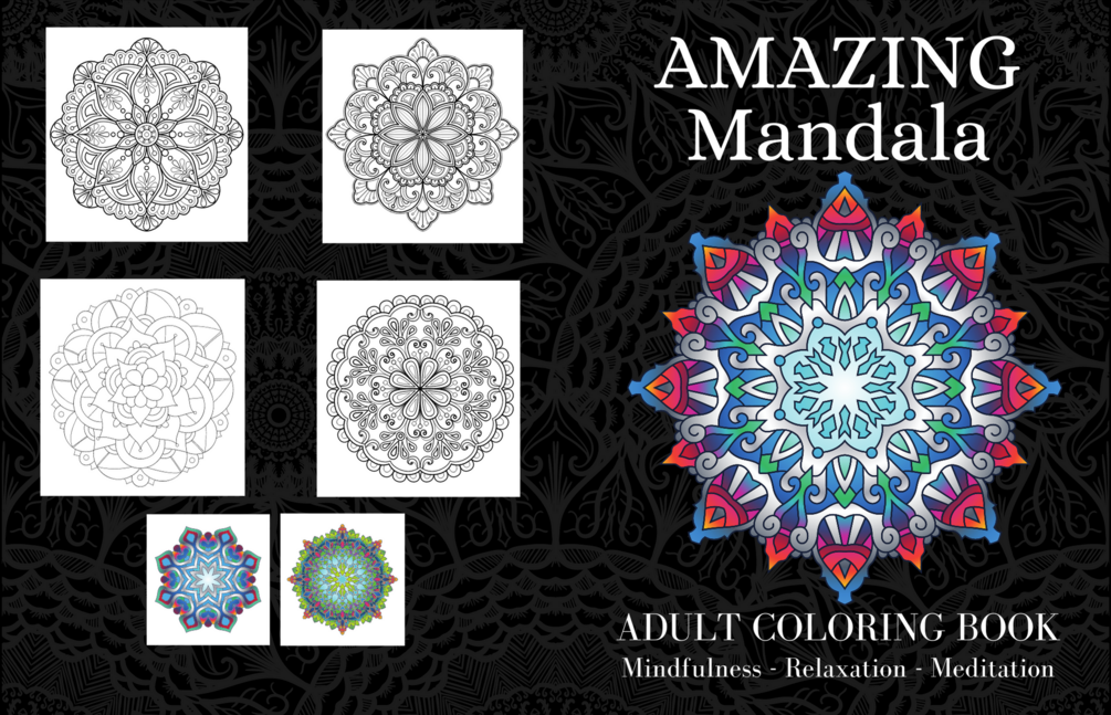Amazing mandala Adult Coloring Book: Most Beautiful Mandalas for Stress ...