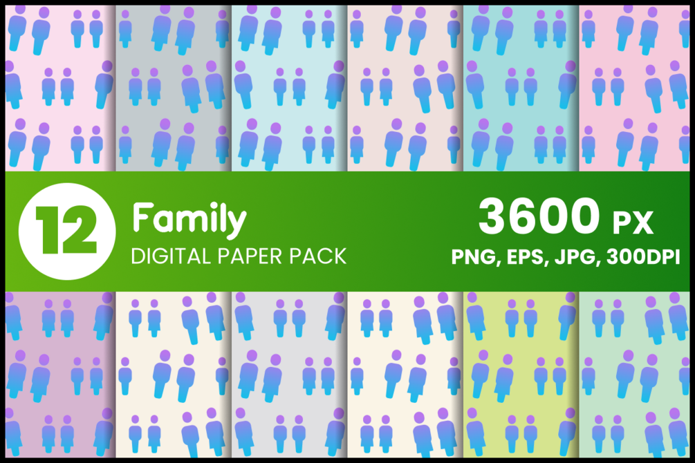 Family 12 Digital Paper Set