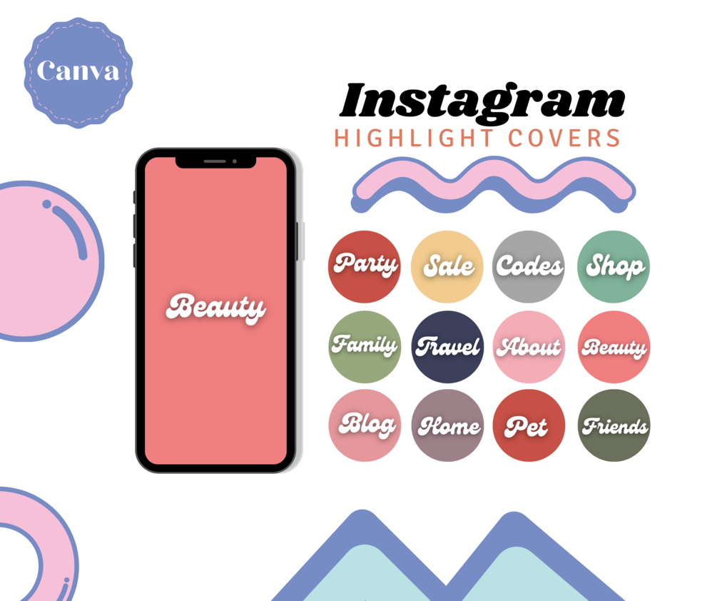 Instagram Highlight Covers, Highlight Instagram icon covers, Pastel ...