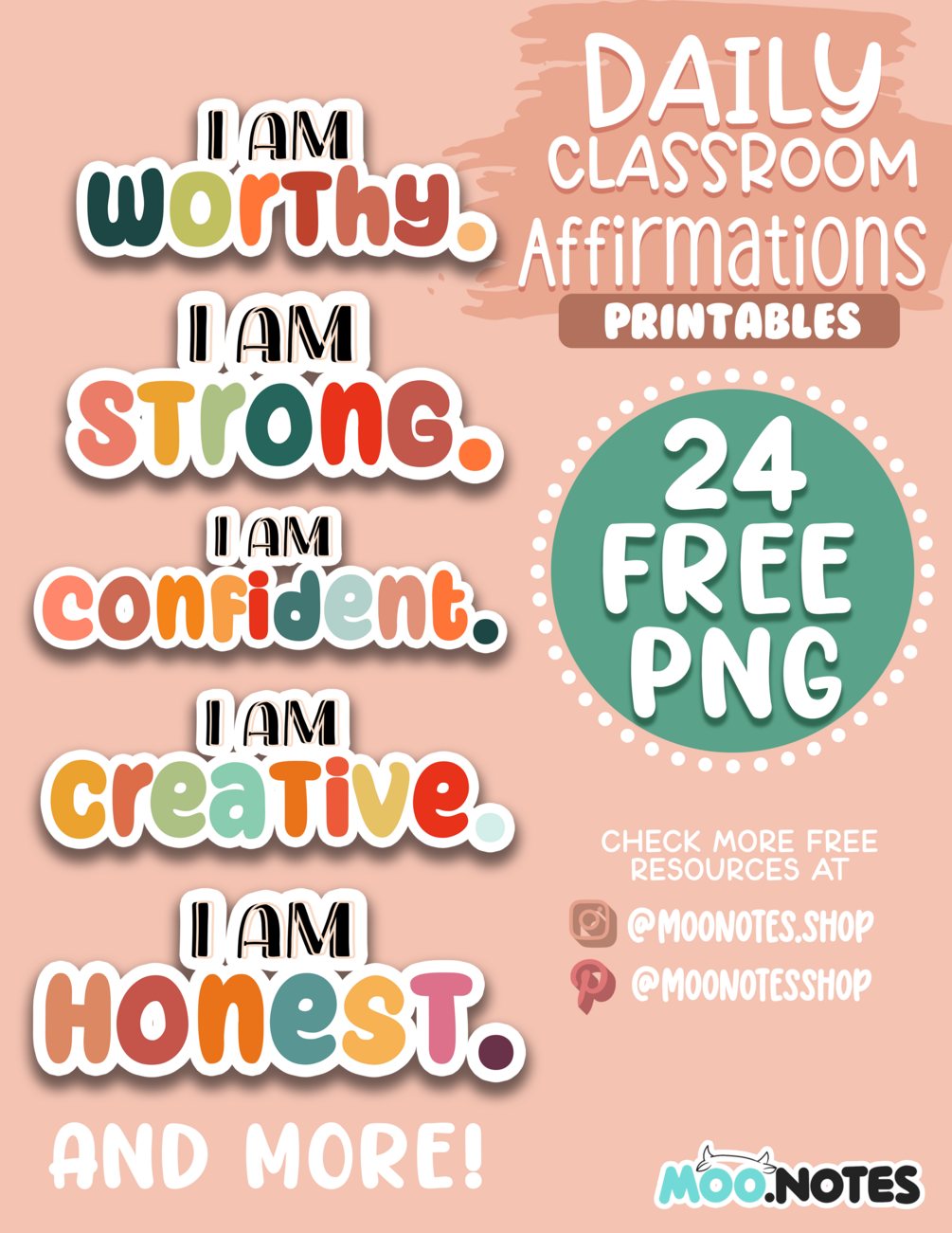 FREE - Daily Classroom Affirmations