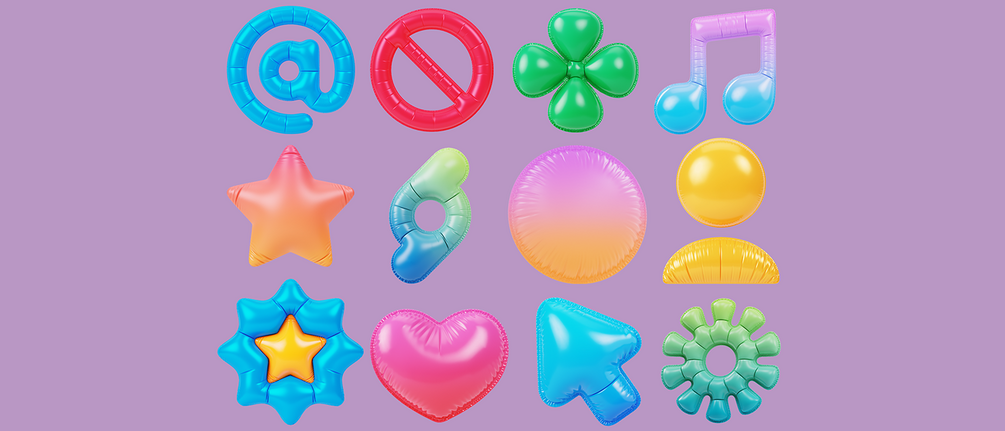 Inflatable Shapes 3D Icon Pack