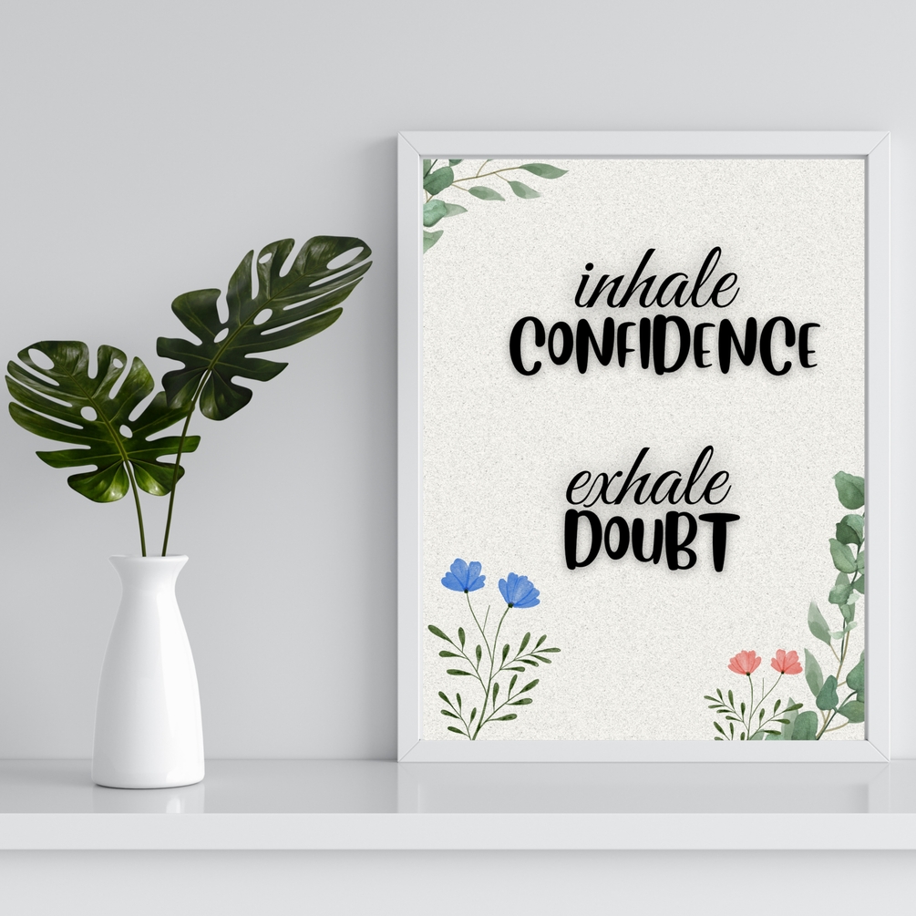 "Unshakable Confidence – Minimalist Motivational Wall Art for Men"