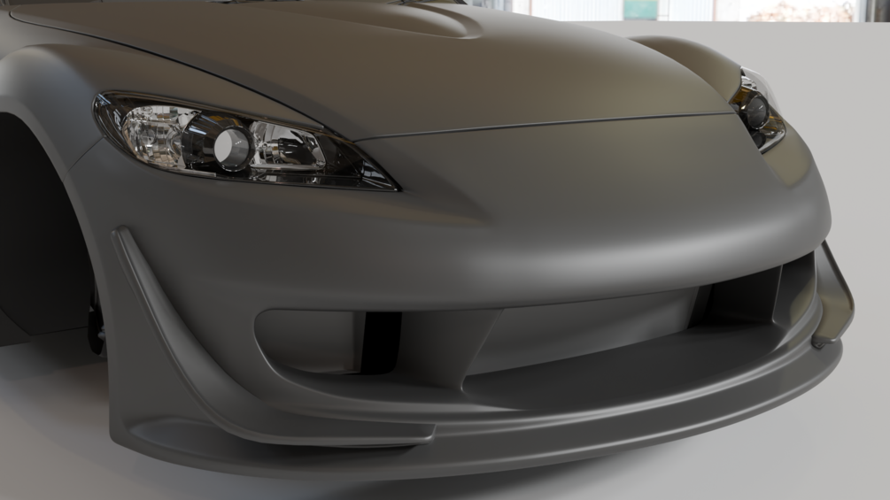 Mazda RX-8 Spirit R (S2) Vertex front bumper + side skirts (FOR GT7 BASE)