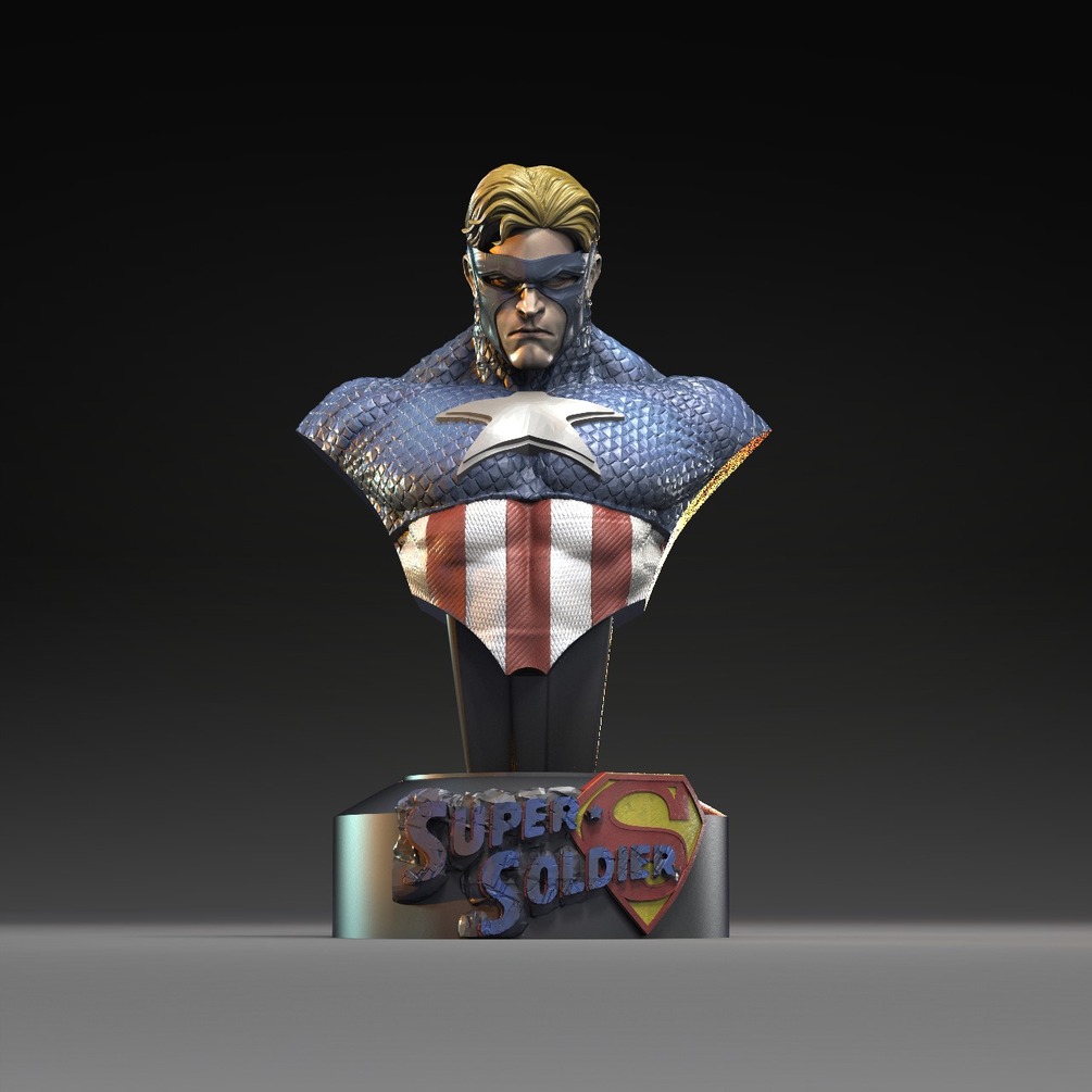 Super Soldier Amalgam comics STL 3d printing by CG Pyro superman ...