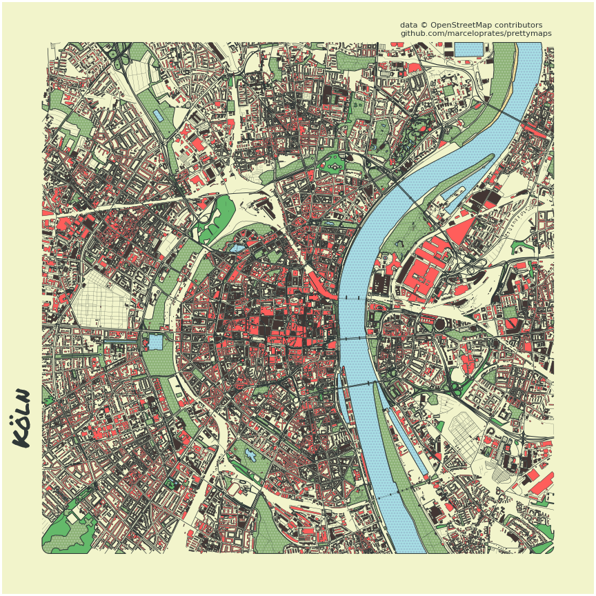 Maps of Cologne/ Köln, Germany