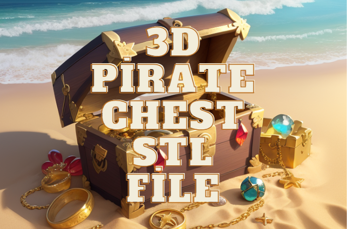 3D Pirate Chest Stl File,3D Pirate Stl File,Digital Dowland,3 Printed